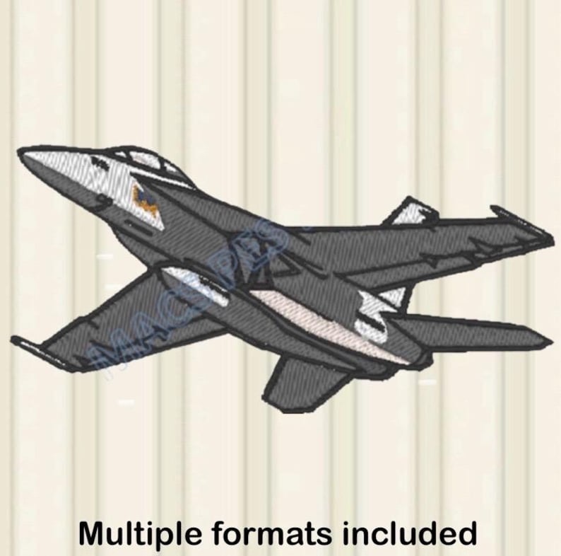 Fighter Jet Embroidery Design PES JEF DST War Plane Embroidery Machine ...