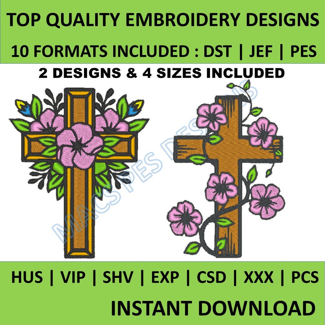 Cross Embroidery Design PES JEF DST Flowers Embroidery Machine ...