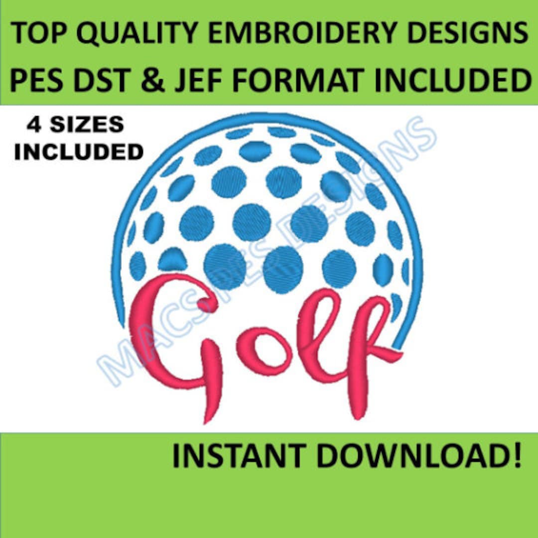 Golf Ball PES JEF DST Embroidery Design, Pes Embroidery, Machine Dst ...