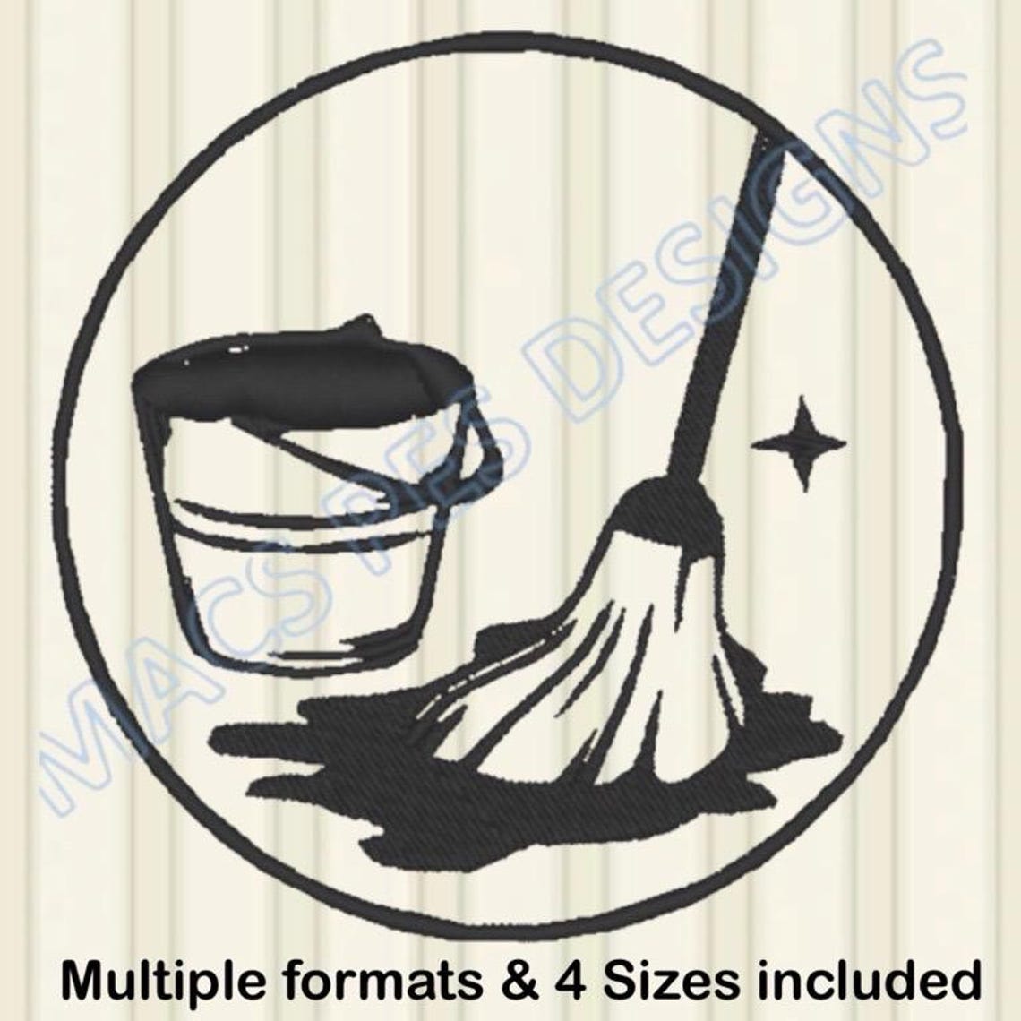 Cleaning Company Logo PES DST JEF Design Machine Embroidery Files ...