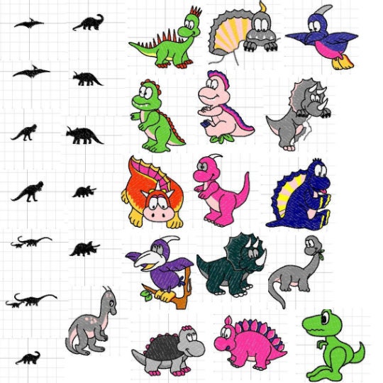 Dinosaur Embroidery Files Instant Download Brother 140 Files Pack ...