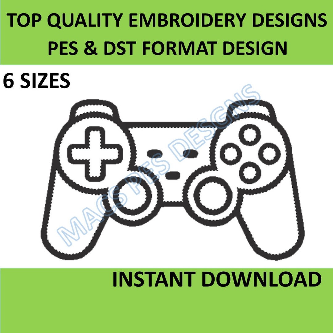 Game Controller Embroidery Design Gamepad Outline Machine Embroidery ...