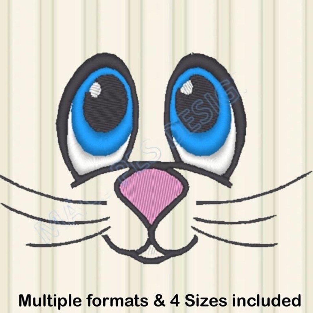 Girl Baby Bunny Face Embroidery Design, Easter Embroidery Design ...