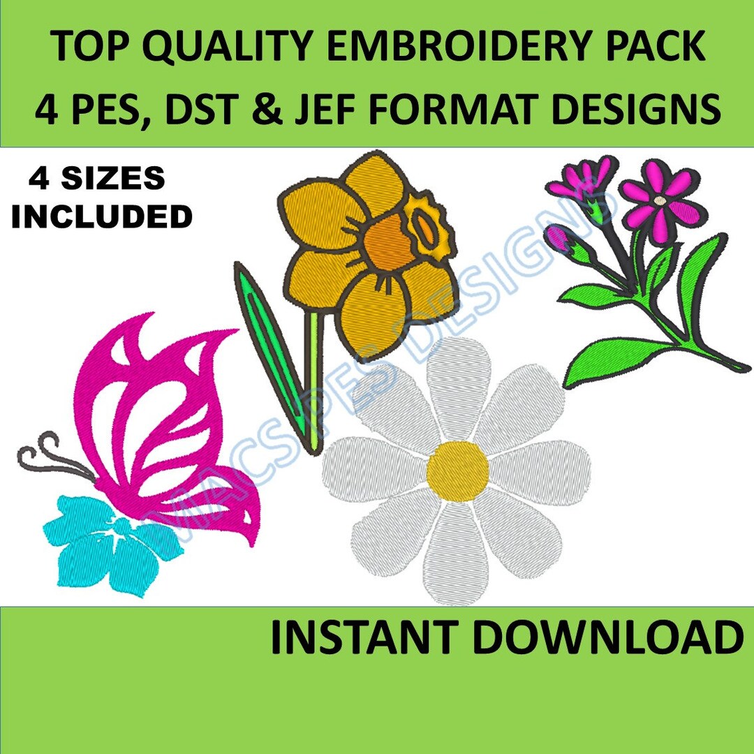 Flower Machine Embroidery Designs, Flowers Botanical Daffodil Poppy ...