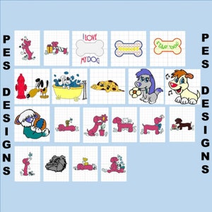 Dogs Puppies 40 PES Designs Machine Embroidery Files Instant Download ...