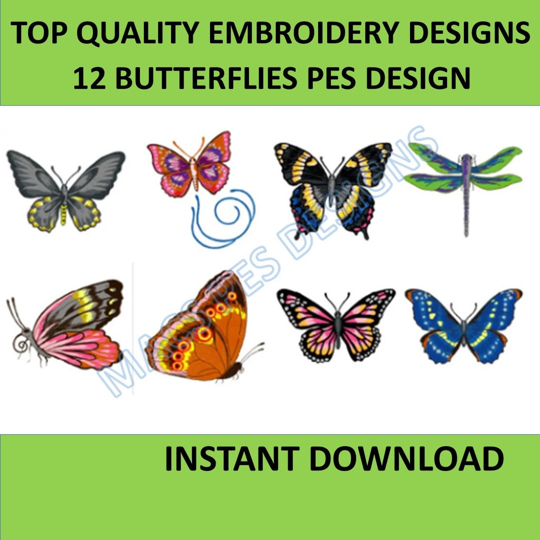 Butterflies Embroidery Files Instant Download Brother File Pack ...