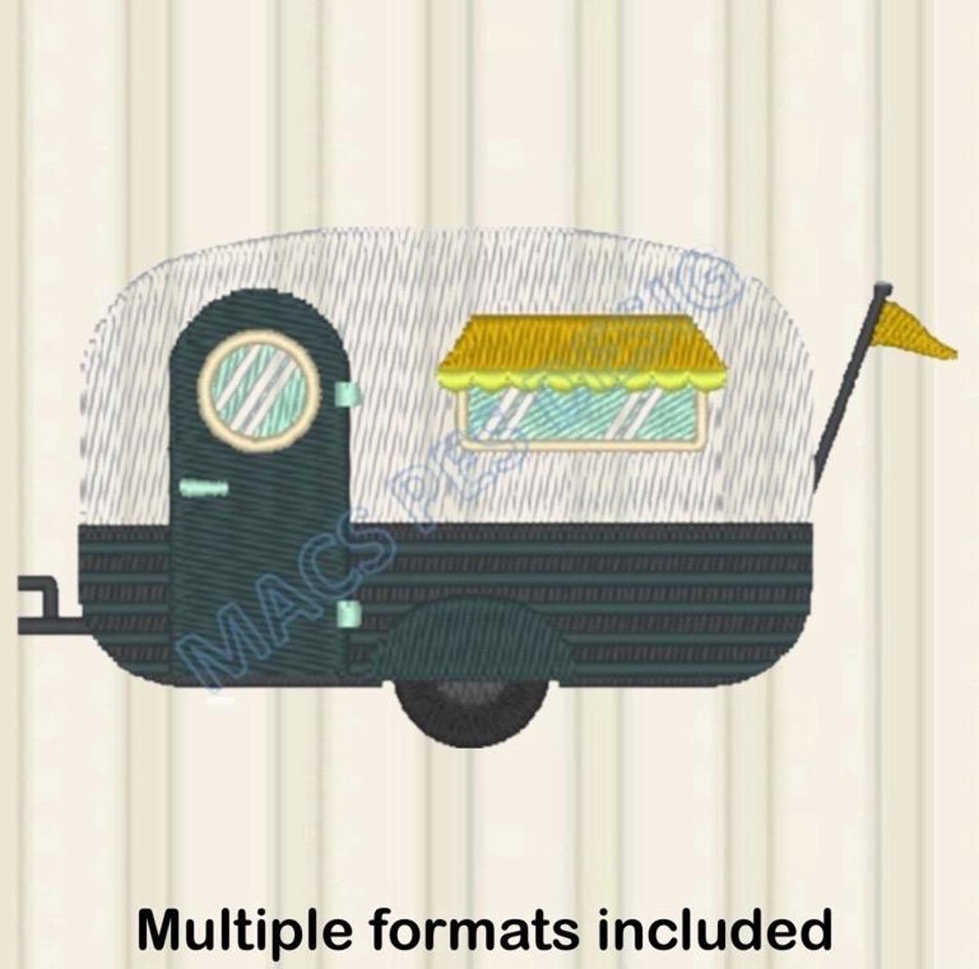 Camping Caravan Embroidery Design, 4 Sizes (PES JEF DST) - Etsy