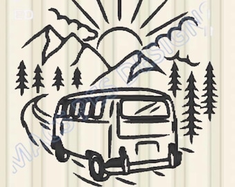 Motor Home Machine Embroidery Design