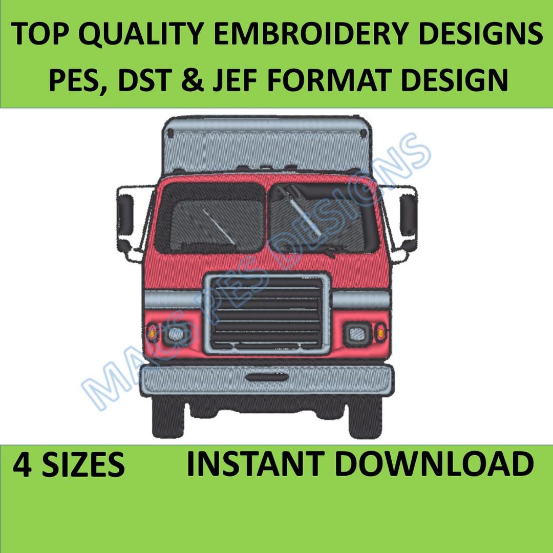 Truck - Lorry Design for Embroidery Machine Instant Download Digital ...