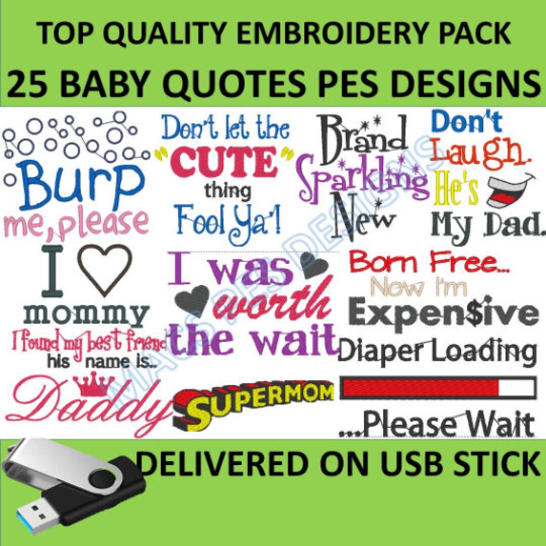 Baby Embroidery Designs, 25 Designs on USB, New Baby Embroidery Design ...
