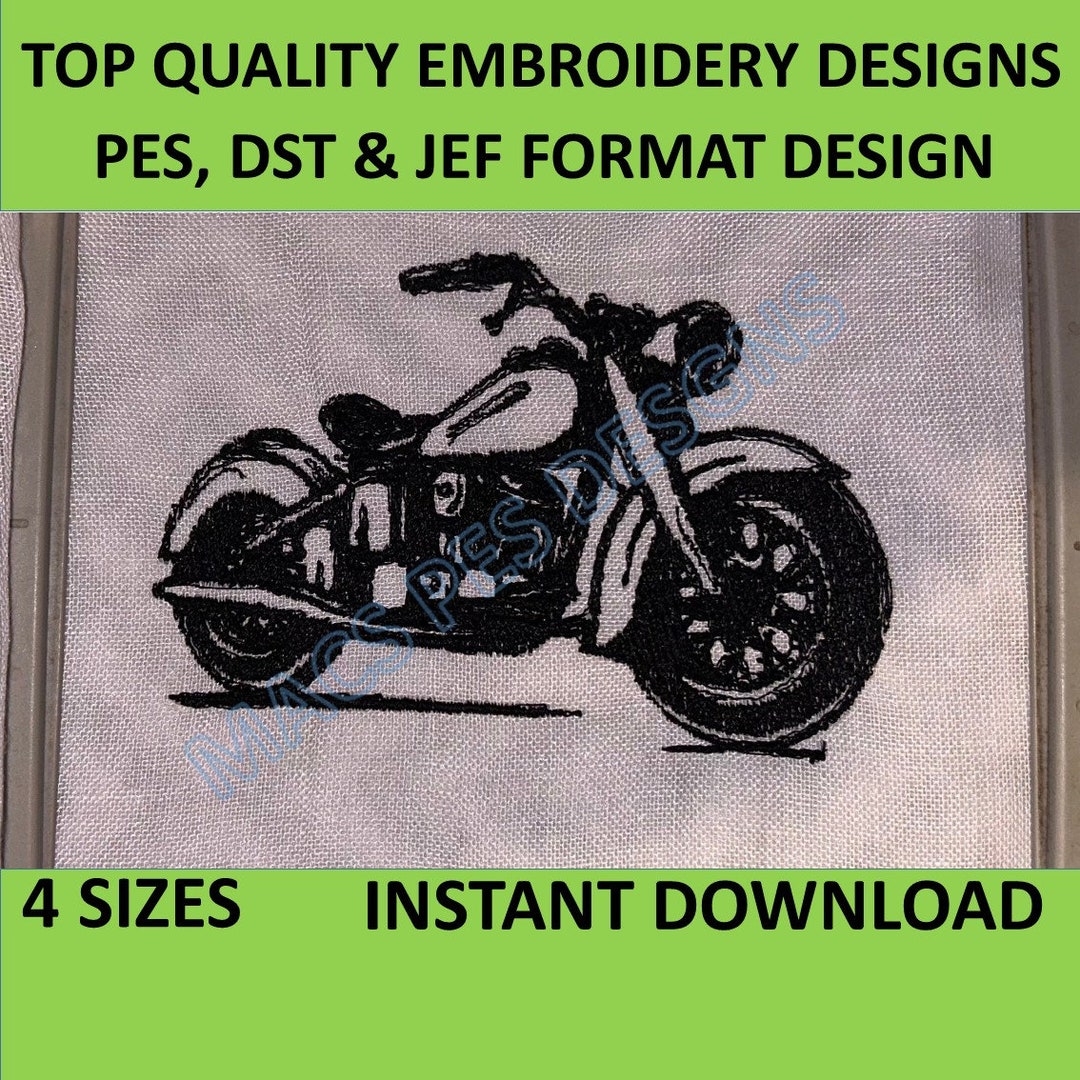 Cruiser Motorcycle - Machine Embroidery Design, Embroidery Designs ...