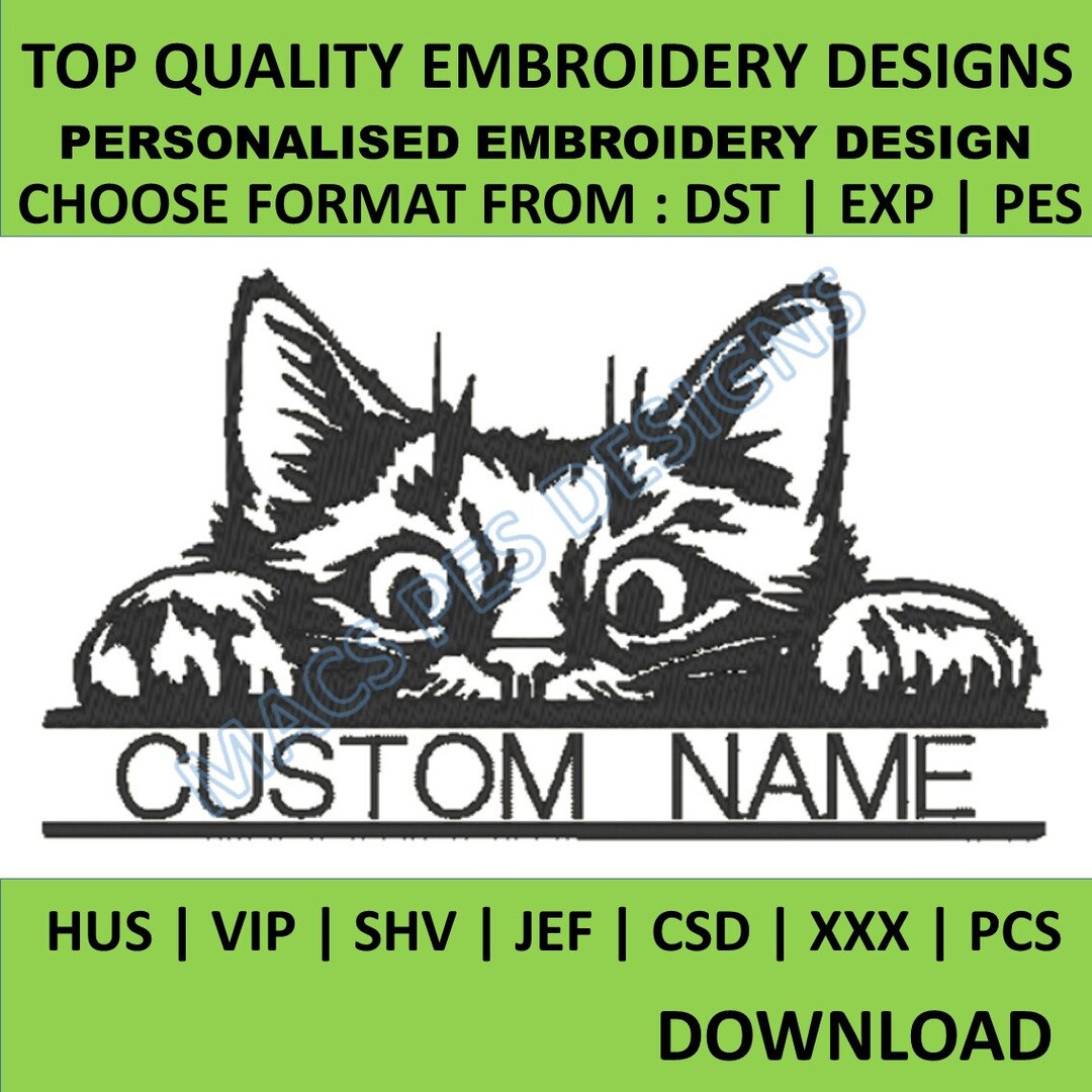 Cat Split Monogram Embroidery Designs, Cat Monogram/name (monogram Name ...