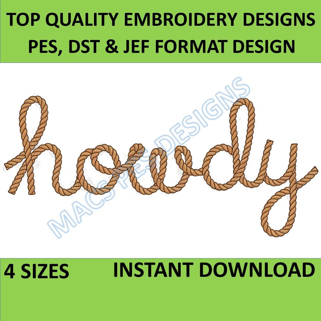 Howdy Embroidery Design, Western Embroidery Design, Machine Embroidery ...
