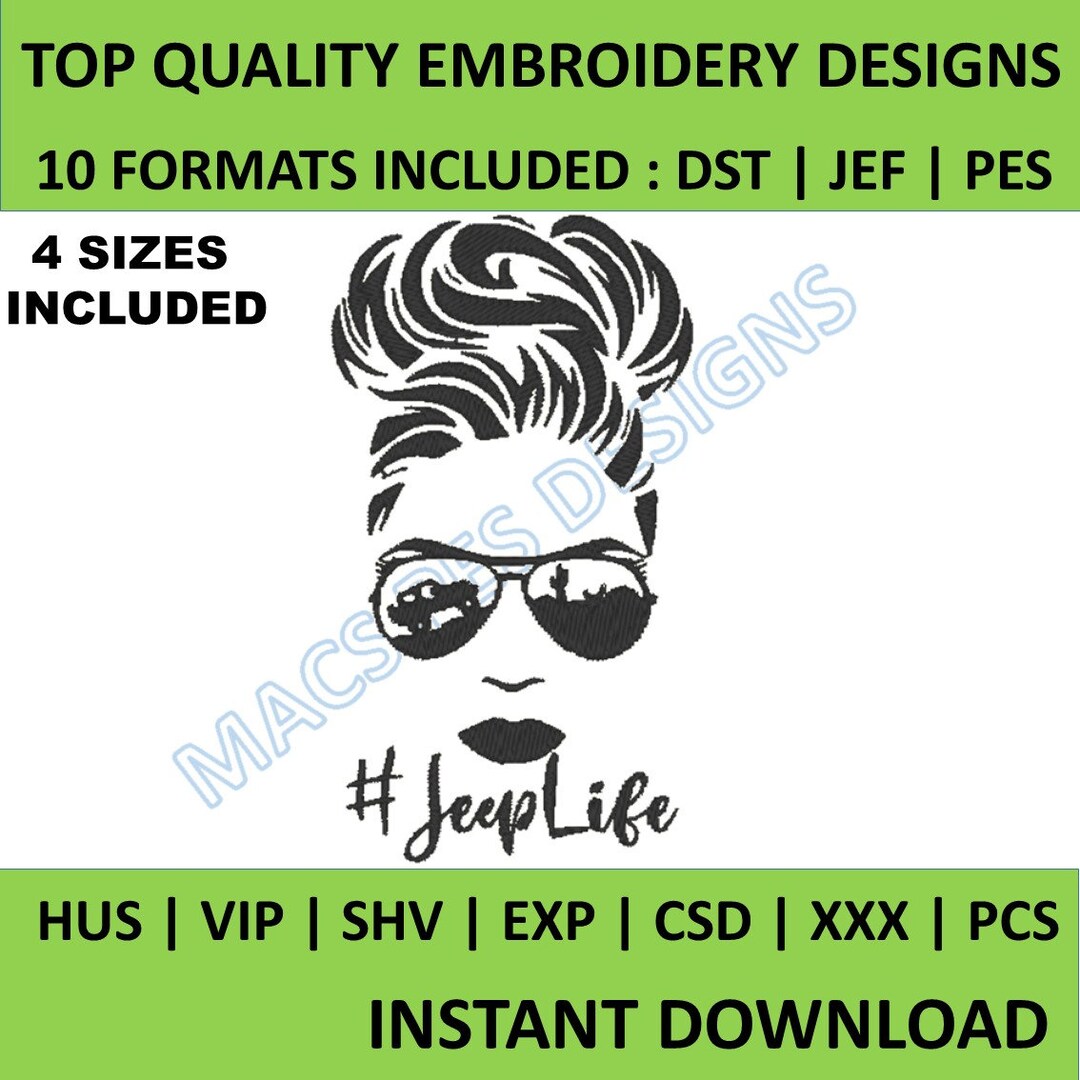 Off Road Life Messy Bun Mom Machine Embroidery Design Embroidery Car ...