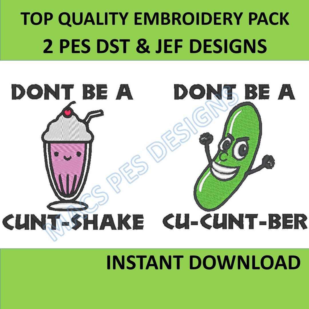 Rude Embroidery PES DST JEF Embroidery Designs 4 X 4 Frame Milkshake ...