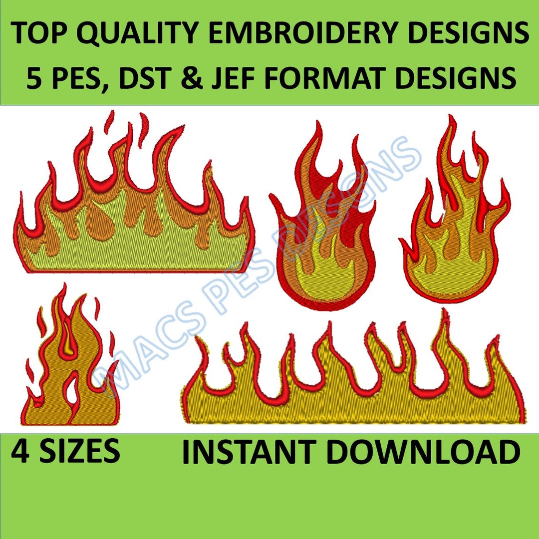 Fires Designs for Embroidery Machine Instant Download Digital File ...