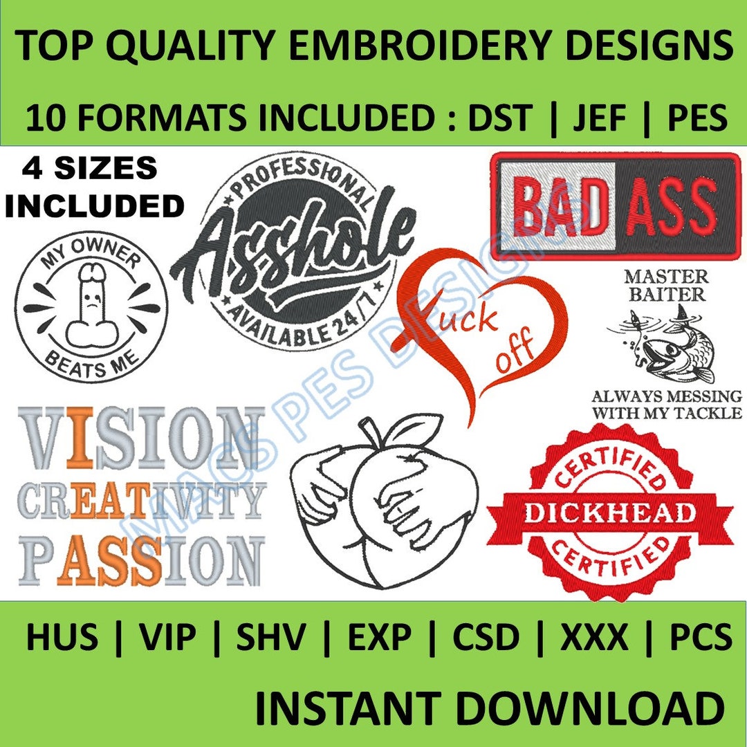 Rude Adult Embroidery File Digital Download for Embroidery Machine Rude ...