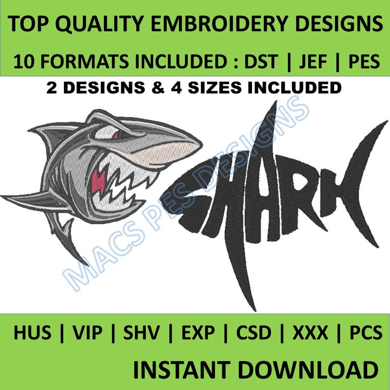 Jaws Embroidery - Etsy