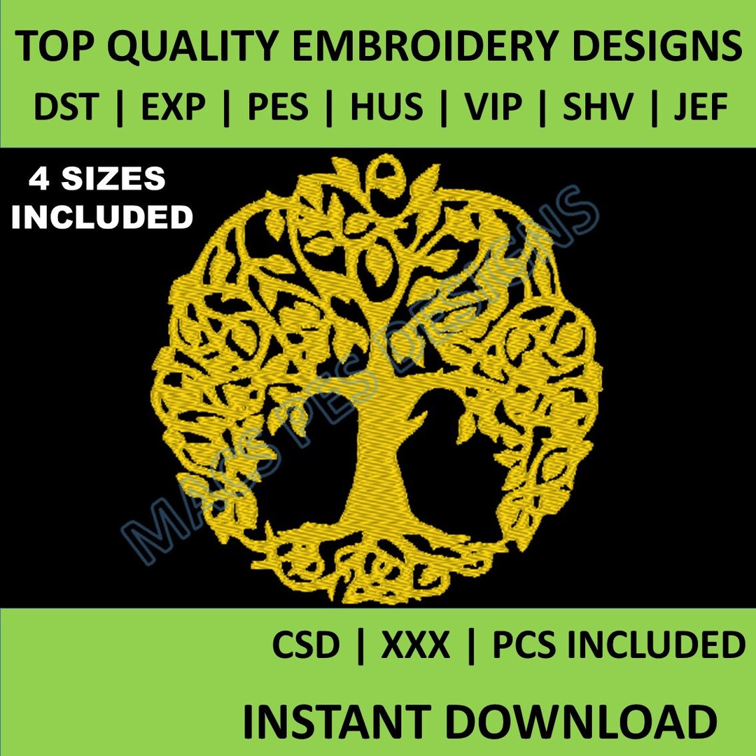 Celtic Tree of Life - Machine Embroidery Design 4 Sizes /tree Machine ...