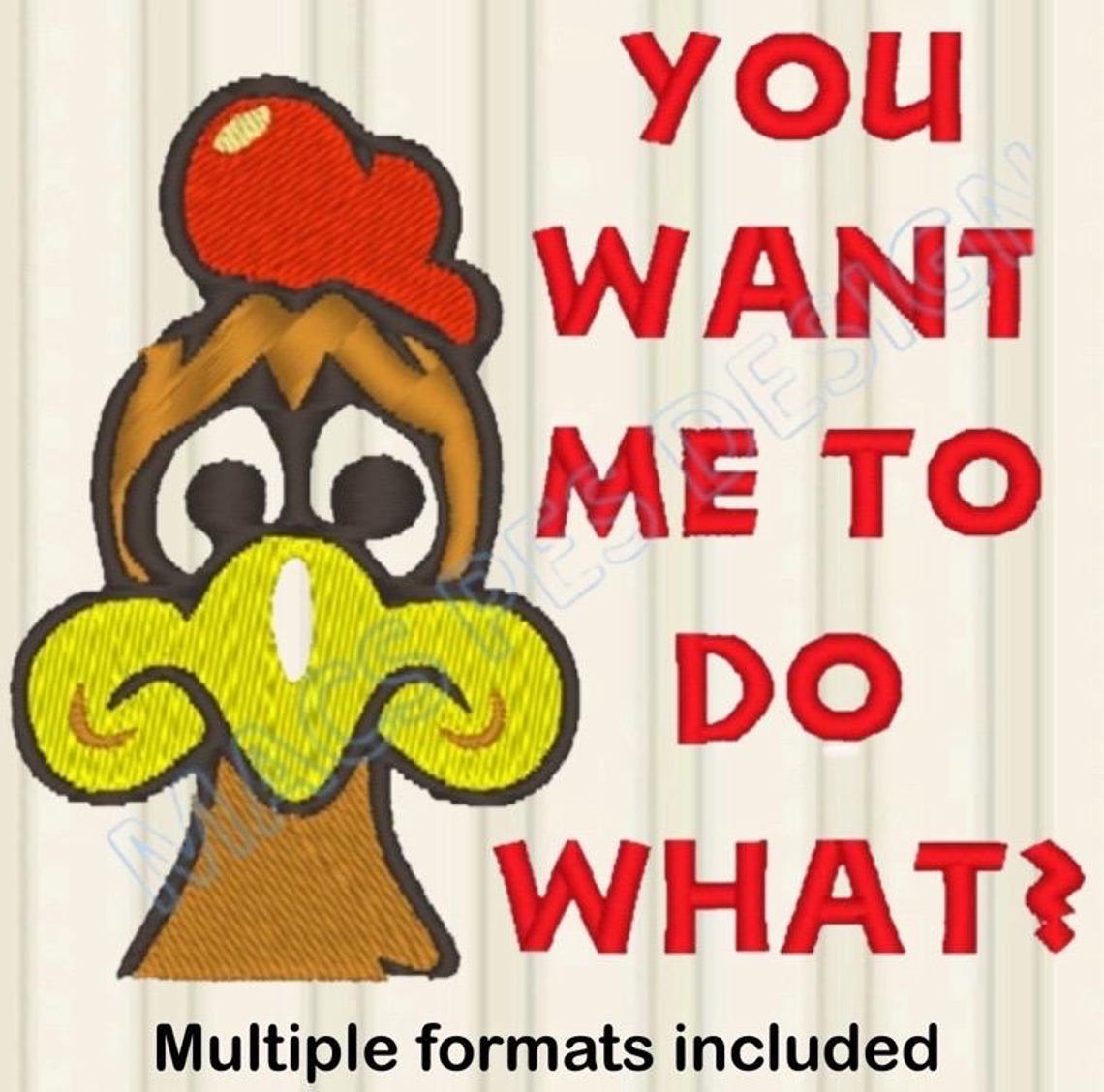 Cartoon Chicken Rude Embroidery Design PES JEF DST Choke Embroidery ...