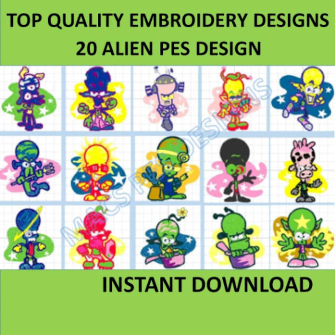 Alien Embroidery Design. Mini Alien. Machine Embroidery Design. Alien ...