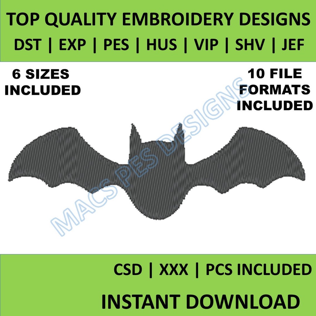 Bat Embroidery Design. Bat Silhouette. Bat Mini Embroidery. Bat Design ...