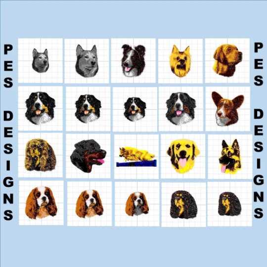 Dogs Puppies 116 PES Designs Machine Embroidery Files Instant - Etsy
