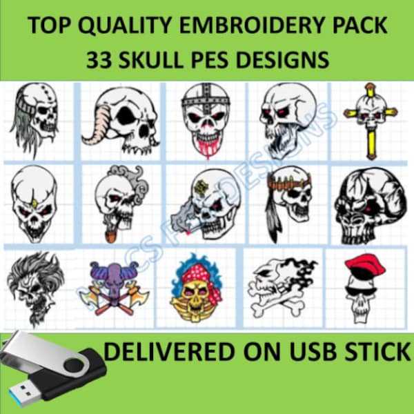 Skull Embroidery - Etsy