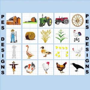 Farm Life PES Designs Machine Embroidery Files Instant Download Farming ...