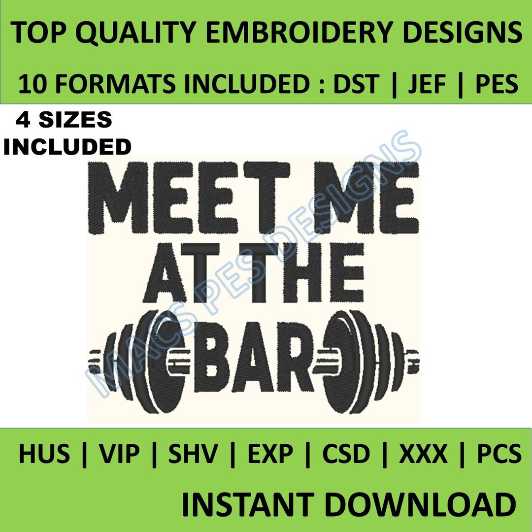 Barbell Embroidery Design Dumbbell Machine Embroidery Download ...