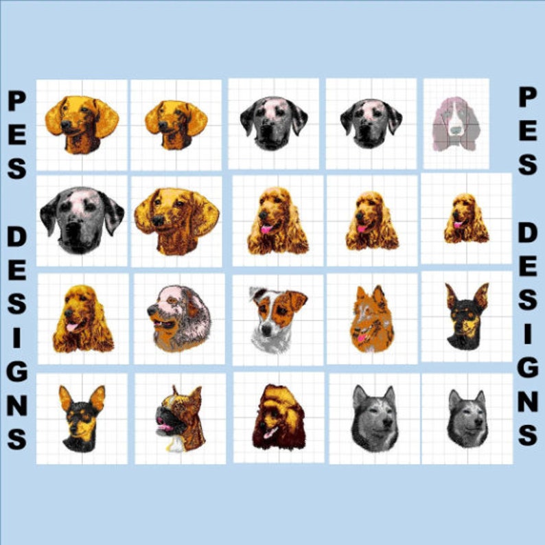 Dogs Puppies 116 PES Designs Machine Embroidery Files Instant - Etsy
