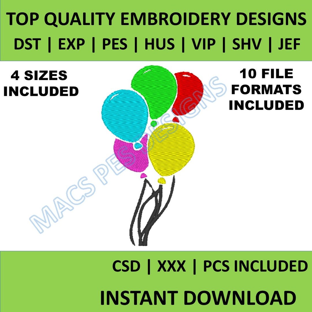 Balloons Applique Embroidery Designs. Balloons Embroidery Designs. Balloons Applique Designs ...