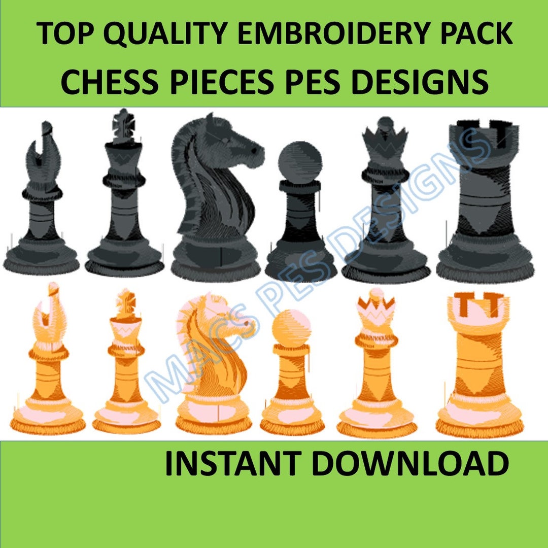 Chess Pieces PES Embroidery Designs Machine Embroidery 12 File Instant ...
