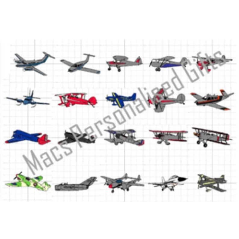 Airplanes Embroidery Designs on USB Machine 55 Embroidery Files ...