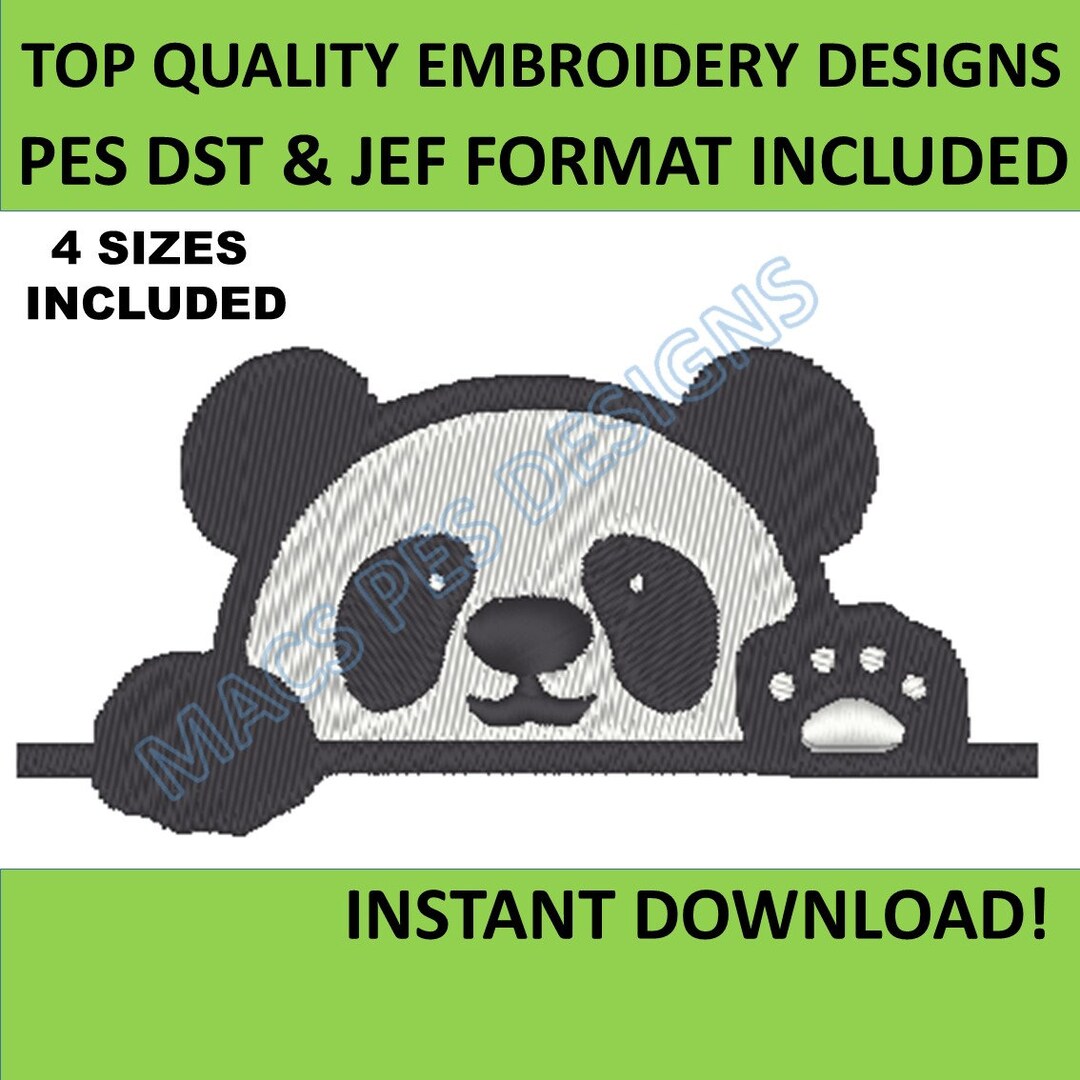 Panda Embroidery Design, Animal Embroidery Design, Machine Embroidery ...