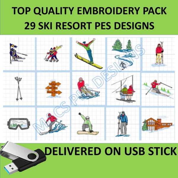 Ski Embroidery - Etsy
