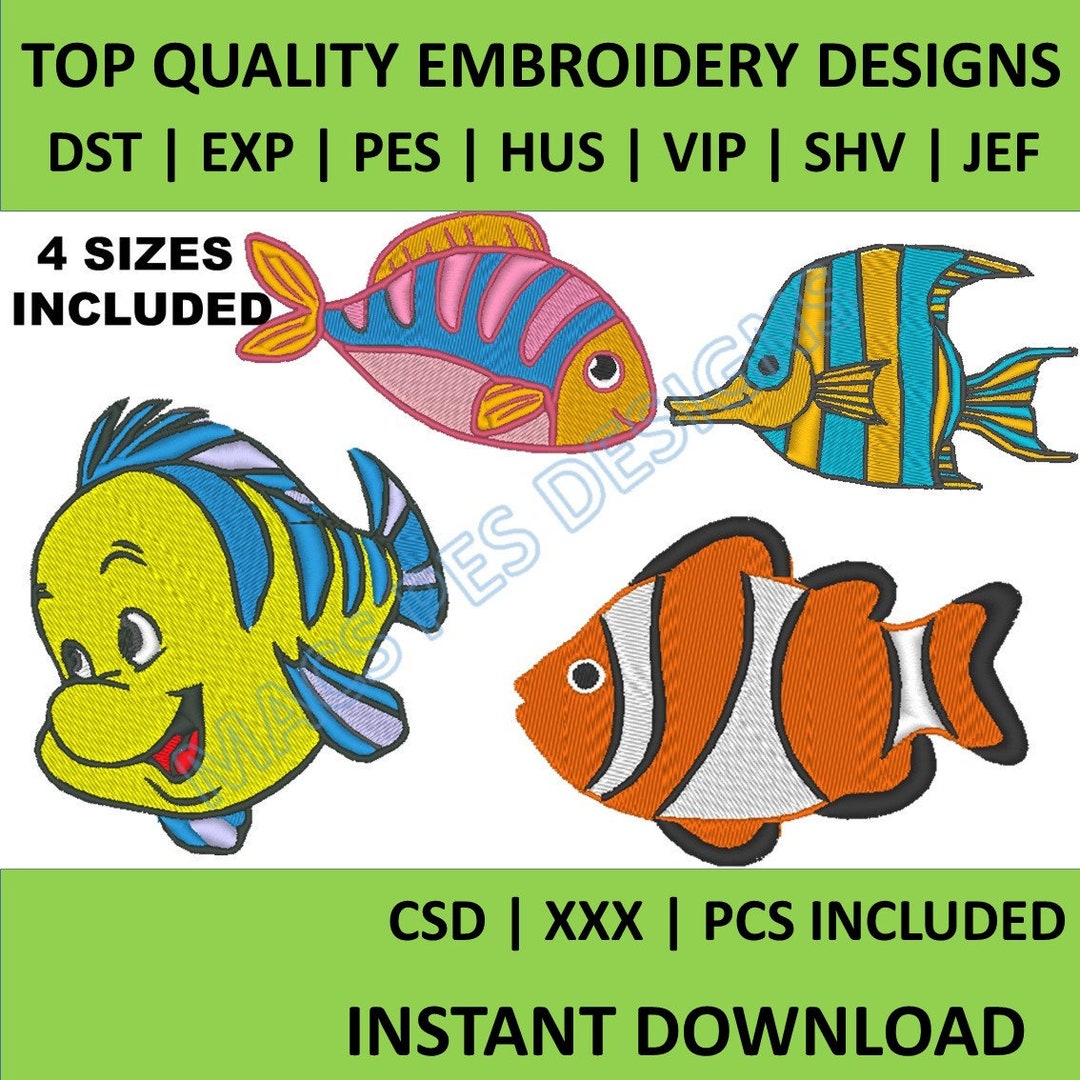 Sea Animal Embroidery Design , Cute Cartoon Baby Sea Animals Machine ...