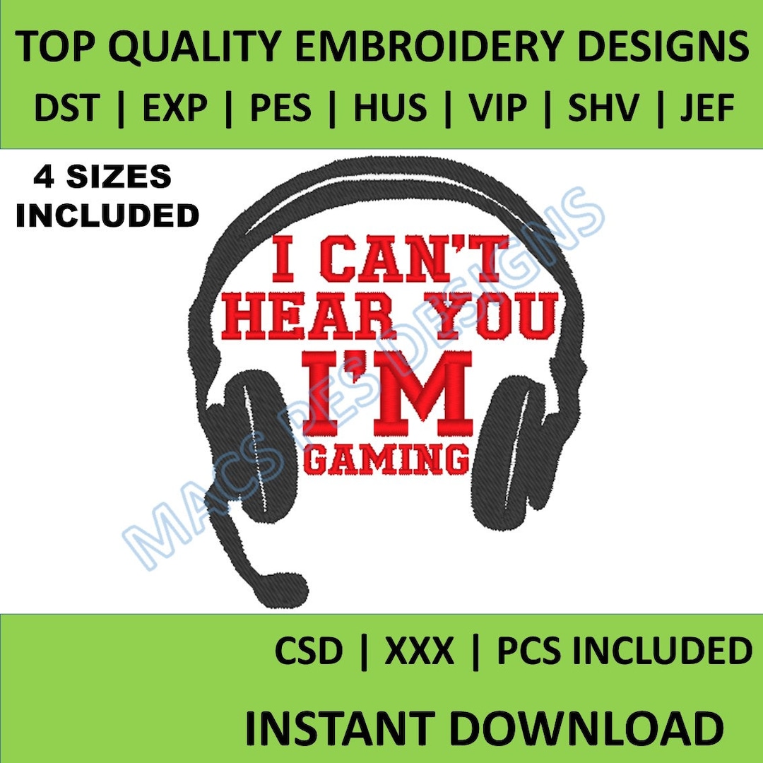 Funny Gamer Embroidery Design PES JEF DST Playstation Ps5 Embroidery ...