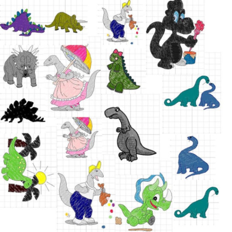 Dinosaur Embroidery Files Instant Download Brother 140 Files Pack ...
