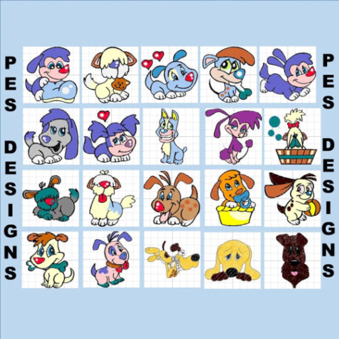 Dogs Puppies 40 PES Designs Machine Embroidery Files Instant - Etsy
