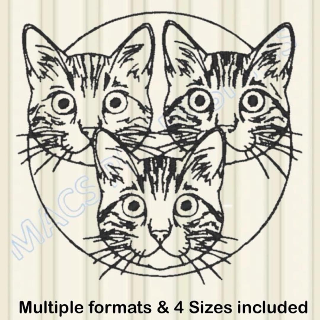Cats Machine Embroidery Designs, Cat Embroidery File, Instant Download ...