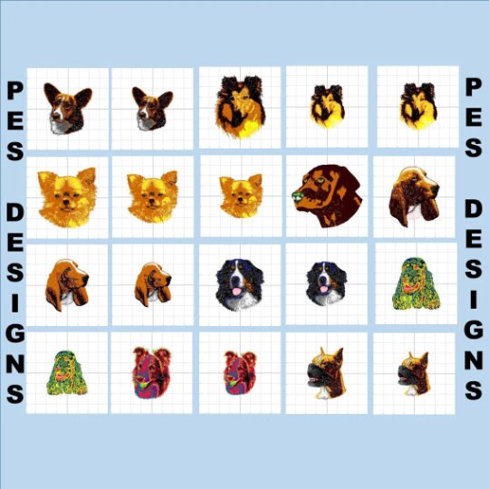 Dogs Puppies 116 PES Designs Machine Embroidery Files Instant - Etsy