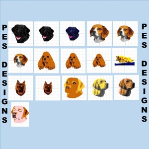 Dogs Puppies 116 PES Designs Machine Embroidery Files Instant Download ...