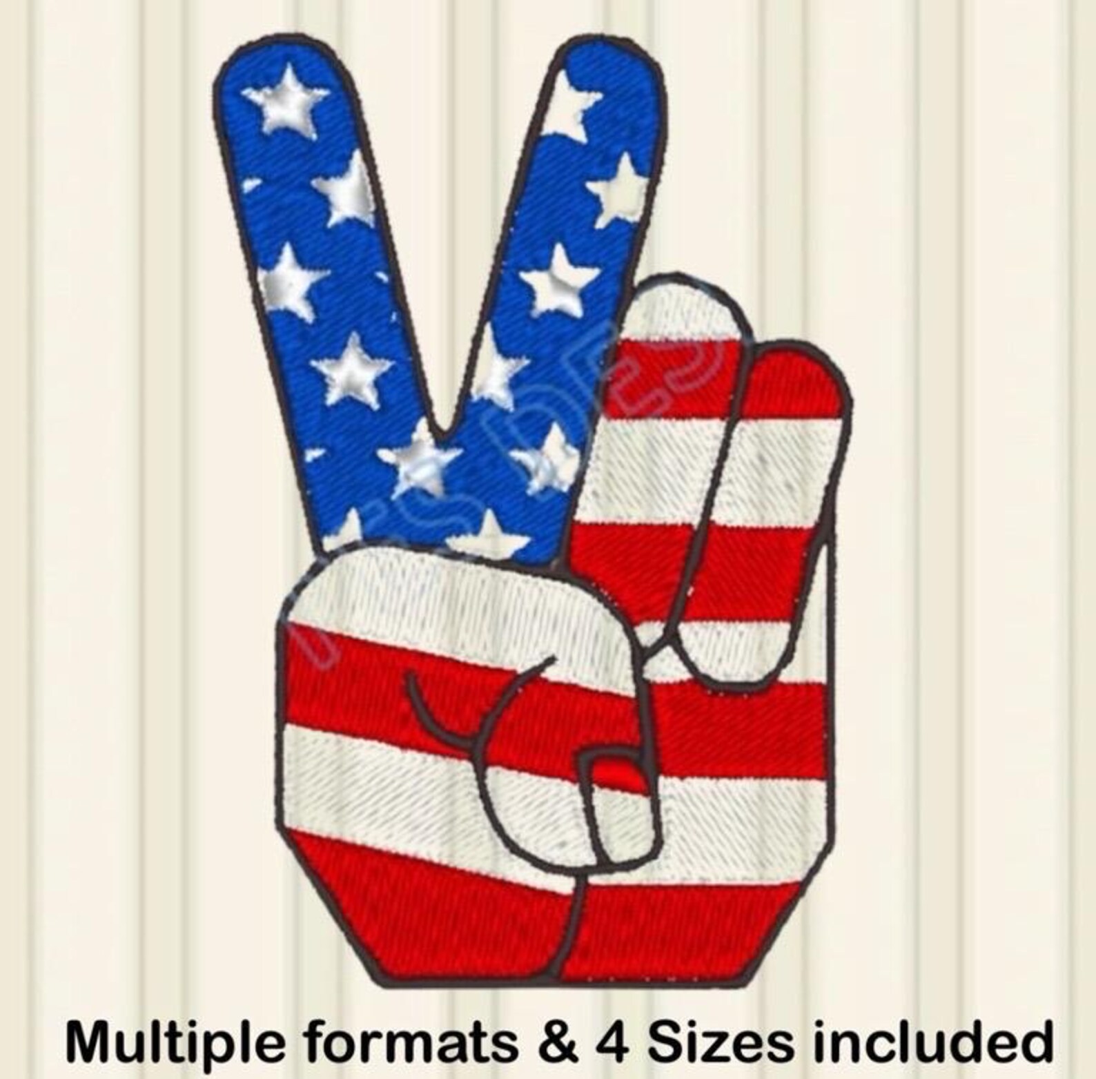 America Peace Sign Fingers Patriotic Embroidery Design, 4 Sizes ...
