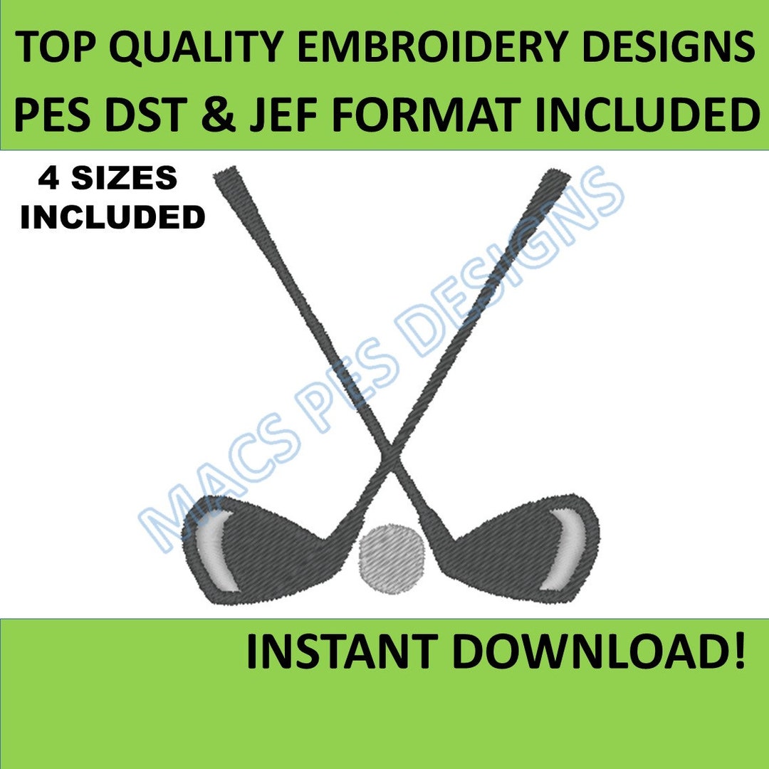 Golf Embroidery Design. Golf Club Embroidery Design. Golf Silhouette. Mini Golf Design. Machine ...