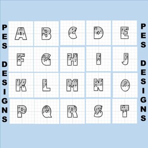 Musical Notes Alphabet Font - 26 PES Designs Machine Embroidery Files ...