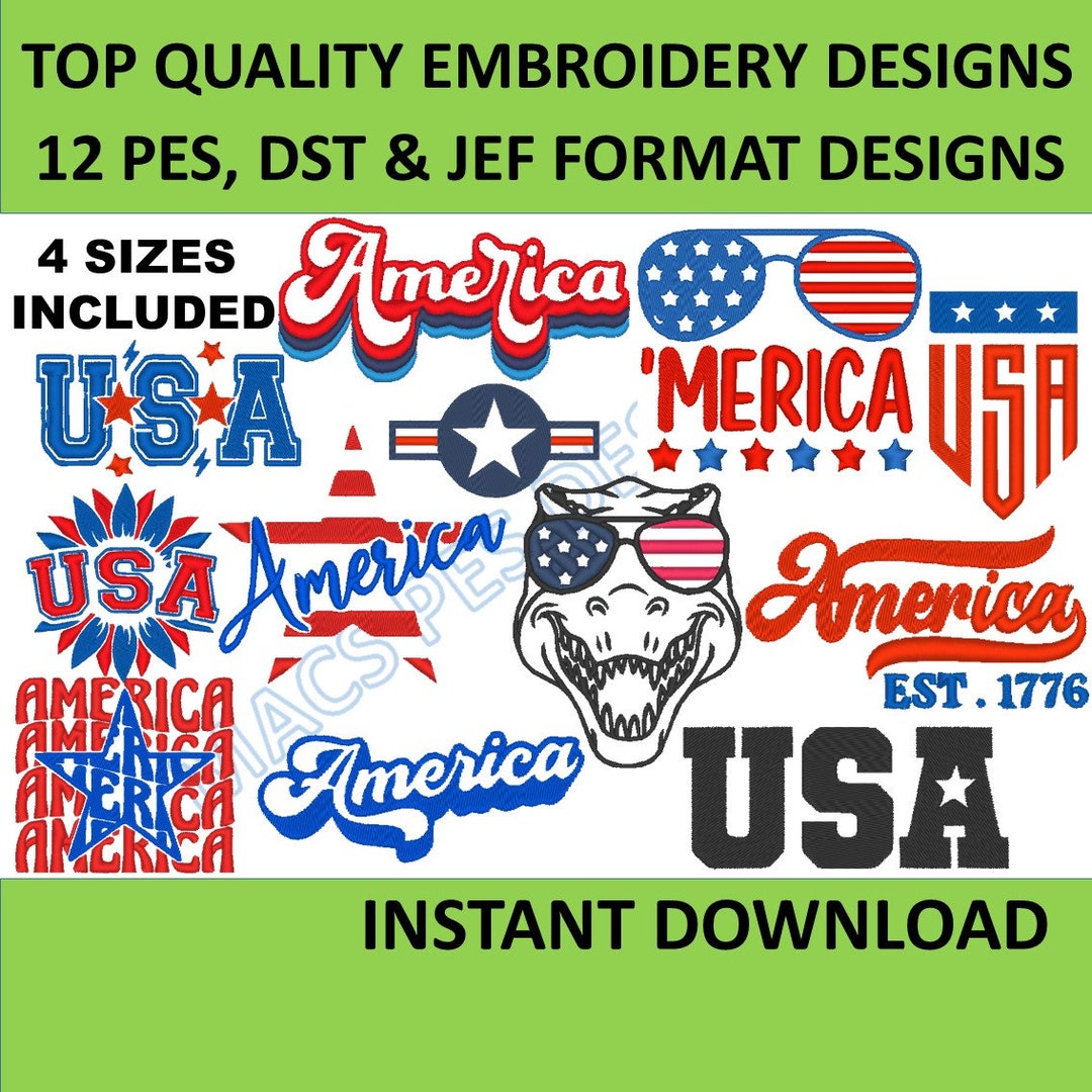 America Embroidery Designs United States Brother Machine, Embroidery ...
