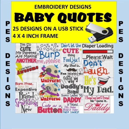 Baby Embroidery Designs, 25 Designs on USB, New Baby Embroidery Design ...