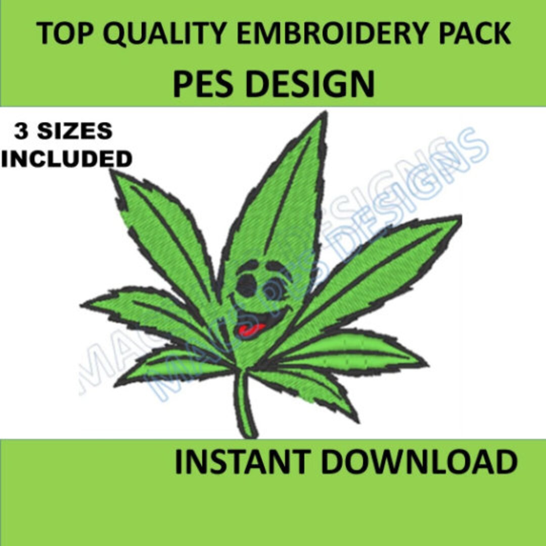 Cannabis Leaf PES Embroidery Design 4 X 4 Machine Embroidery File ...
