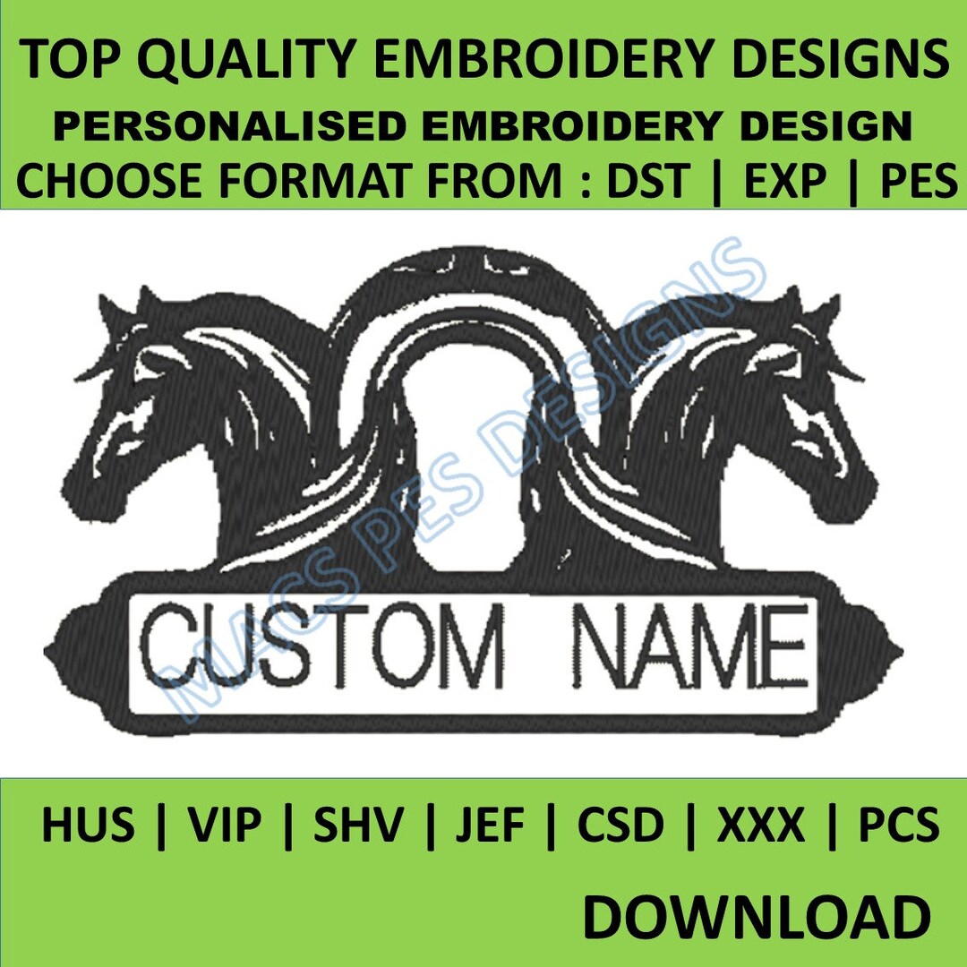 Horse Embroidery Design Digitizing, Text Digitizing, Embroidery Digitizing Service, Patch ...
